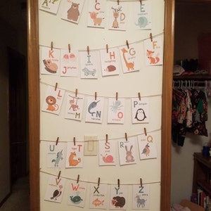 Animal Alphabet Card Set Alphabet Flash Cards Abc Nursery Wall Cards ...