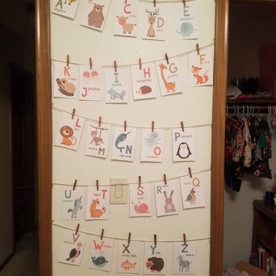 Animal Alphabet Card Set Alphabet Flash Cards Abc Nursery Wall Cards ...