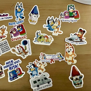 Holographic Bluey Bingo Chattermax Muffin Unicorse Stickers - Etsy