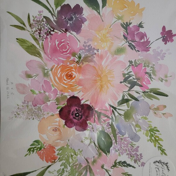 Custom Birth Flower Painting - Etsy