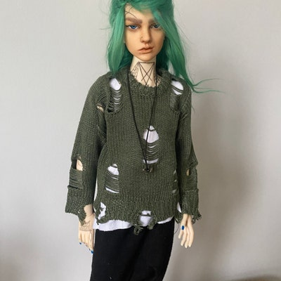 BJD HID ID75 SD17 Preorder Faux Leather Jacket/ PU Slim Pants/ Tank Top ...