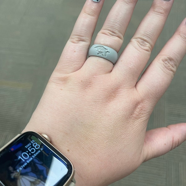 Personalized Engraved Silicone Ring 8MM - Wedding Band for Men and ...