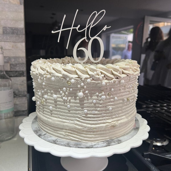 60 Cake Topper Sixty Topper Birthday Personalised 60th Cake Ideas Gold ...