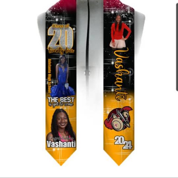 Custom Photo Graduation Stole: Personalized Silk Class of 2026 Sash - Etsy