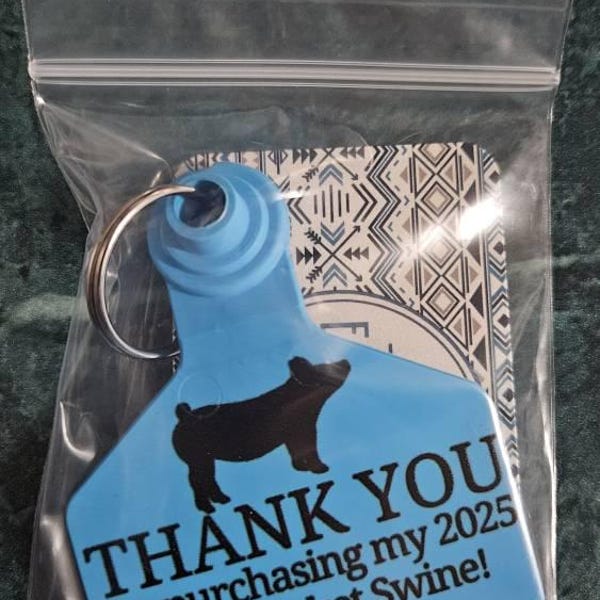 Custom Ear Tag Keychain-thank You County Fair-stockman Eartags-market ...