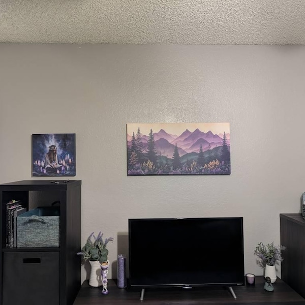 Vertical Mid Century Modern Wall Art, Tall Narrow Stylish Painting ...