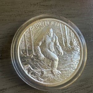 Sasquatch American Folklore-bigfoot-high Relief 1 Oz .999 Silver Round ...