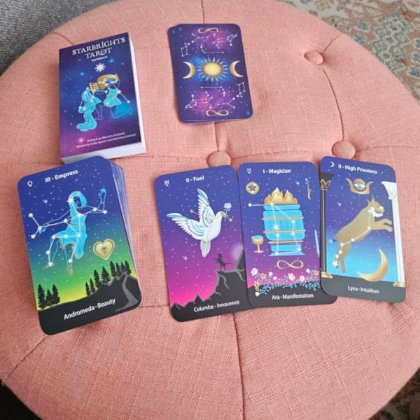 Starbrights Tarot: 82 Cards Constellations Tarot Deck Stars Myths + Moon Phase and Astrology ...