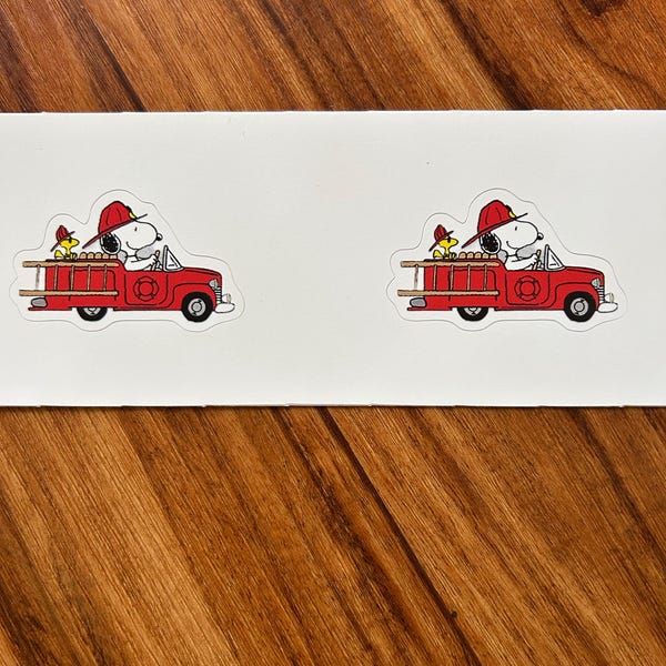 Firefighter Snoopy Sticker for Laptop, Car, Water Bottle, Phone, Gift ...