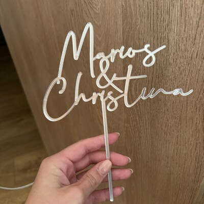 Personalized Cake Topper, Custom Names Cake Topper, Mr and Mrs Cake ...