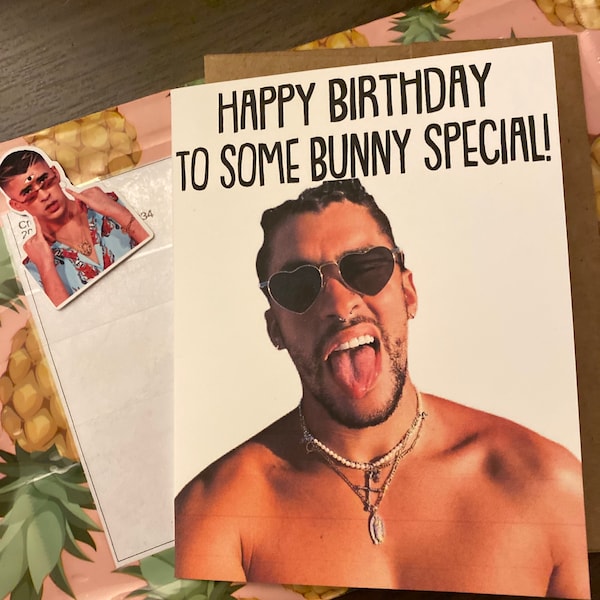 Bad Bunny "happy Birthday to Some Bunny Special" Birthday Card - Etsy