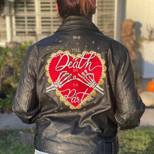 CUSTOMISABLE Celestial Zodiac Embroidered Black Jean Jacket / Written ...