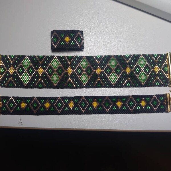 Peyote Ring Pattern, Bead Ring Pattern, Miyuki Tutorial, Odd Count One Drop Stitch Peyote Ring ...