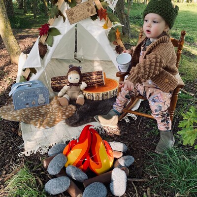 Handmade Felt Campfire Fire, Flames, Logs, Rocks, Marshmallows ...