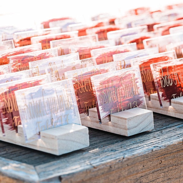 Painted Acrylic Name Place Cards for Weddings and Events - Etsy