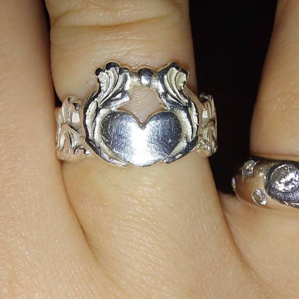 Copper Ring With Pure Silver Balls, Handmade Silver Babble Ring, Contemporary Mixed Metal Ring ...