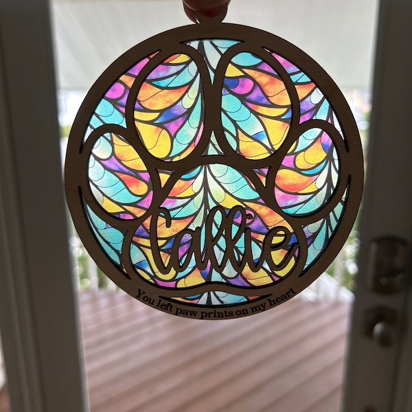 Rainbow Bridge Pet, Sun Catcher, Suncatcher Pet Memorial, Personalized ...