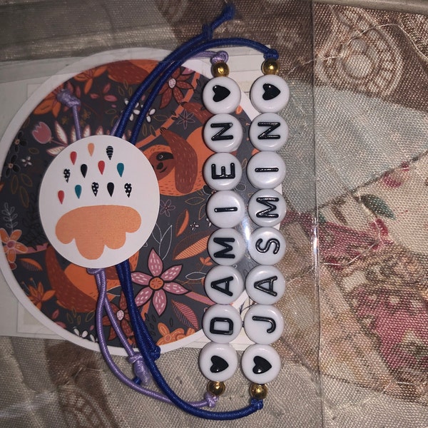 Custom Beaded Letter Name Friendship Bracelet ~ Minimalistic Elastic ...