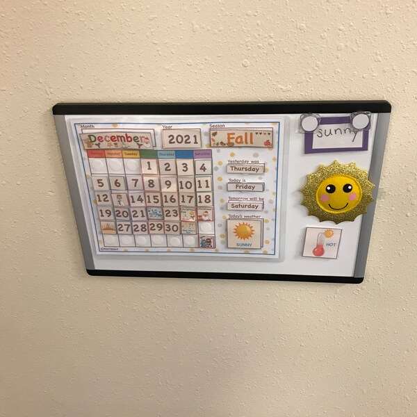 White Perpetual Calendar, Kids Calendar Printable Classroom Calendar ...