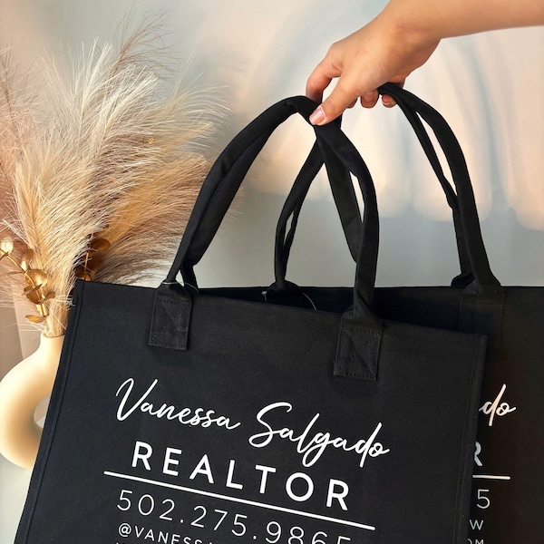 Realtor Tote Bag Personalized Business Tote Bag Custom Real Estate ...
