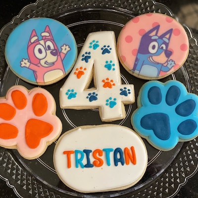 1 Dozen Bluey Themed Sugar Cookie - Etsy