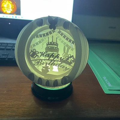 3D Birthday Popup Sphere Papercraft Template, Papercut SVG, Png Pdf ...