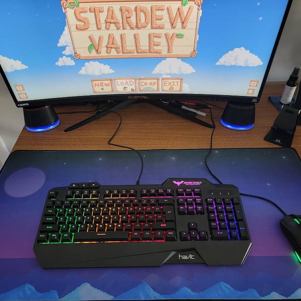 Stardew Valley Night Desk Mat - (non- AI) Mouse Pad XXL, Desk Pad ...