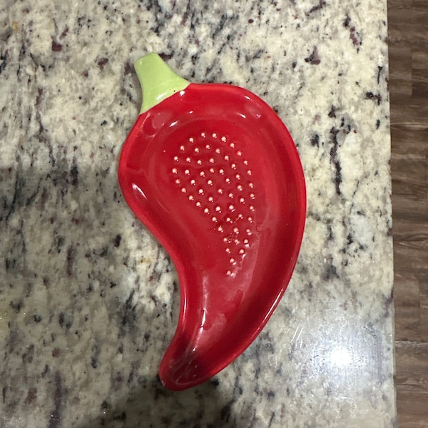 Set of Strawberry & Daisy Spoon Rest, Handmade Ceramic Tea Spoon Holder ...