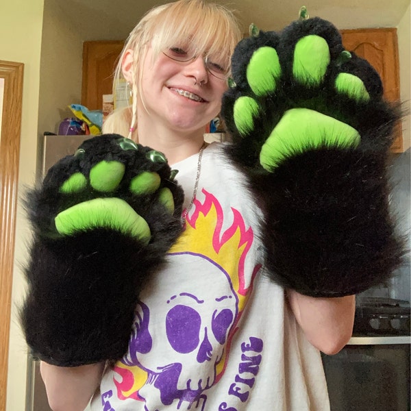 Black Green Paws, Furry Gift, Tiger Paws, Kemono Paws Custom, Pet Play ...