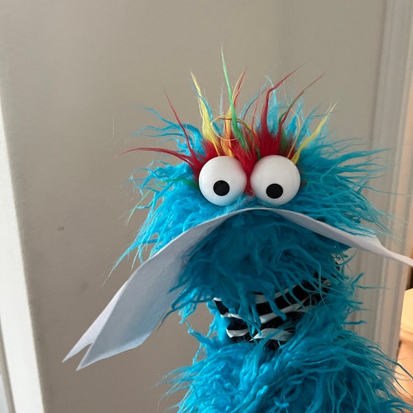 Blue Shaggy Chin Pro Monster Hand Puppet - Etsy
