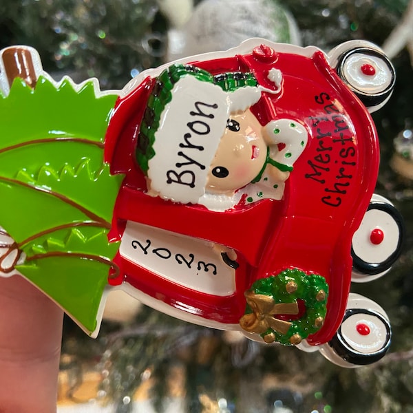 Little Red Toy Car Personalized Christmas Ornament ~ Toddler Ornament ...