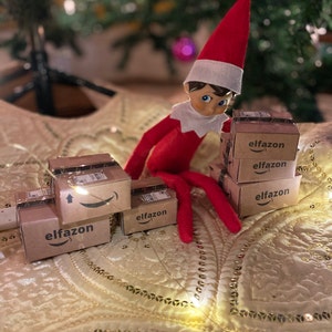 Christmas Elf Sized Elfazon Boxes amazon Elf Prop Idea - Etsy Australia