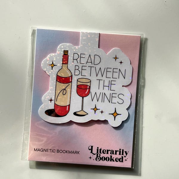 Read Between the Wines Holographic Magnetic Bookmark, Wine Lover ...