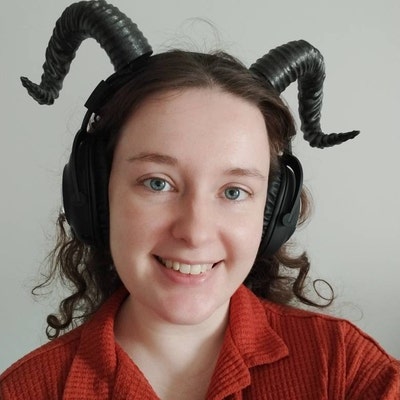 Lucifer Demon Horns for Headphones, BIG Anime Gothic Curved Ram Horn ...