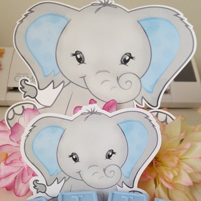 Elephant Boy Clip Art, Watercolor. Watercolor Baby Peanut Clipart, Blue ...