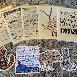 Hand-lettered Cat Sticker, Inspirational Sticker, Animal Sticker ...