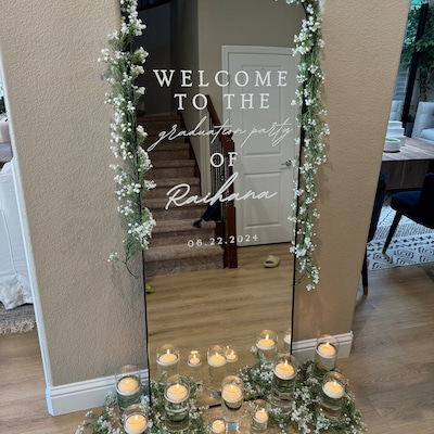 Wedding Welcome Sign Customizable Names Mirror, Acrylic, Cardboard ...