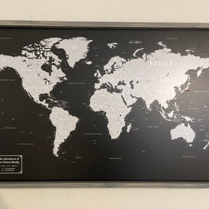 Push Pin World Map Personalized Travel Map Custom Modern - Etsy