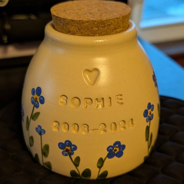 Forget Me Not Cat Urn, Blue Flower Dog Urn, Small Blue Flowers - Etsy