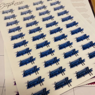 Day off Watercolor Swatch Planner Sticker on PREMIUM MATTE / 44 Planner ...