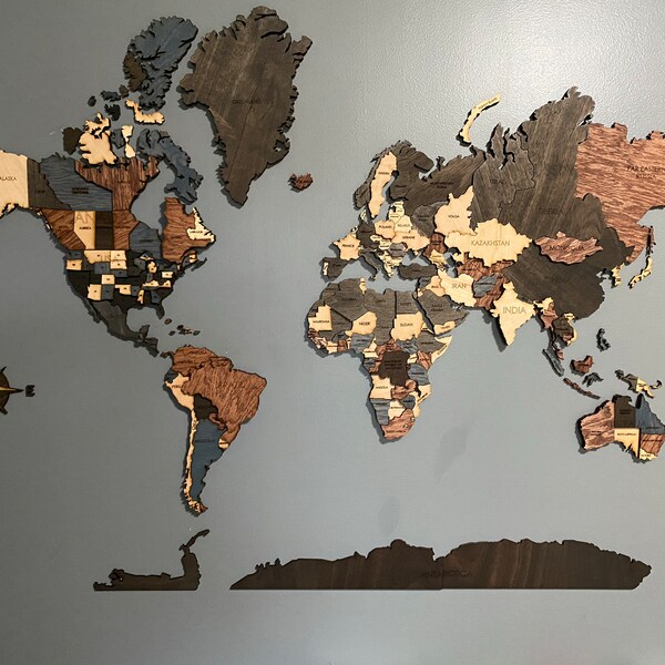 Digital File - World Map Wall Art for Glowforge Laser Cutter - 6' Wide ...
