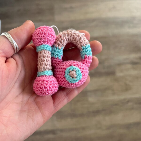 Baby Barbell (set of 5 Pieces) and Headband Digital PDF Crochet Pattern ...