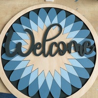 Welcome Quilt Sign. Circle Quilt Sign Laser Cut File, Welcome Boho Door ...