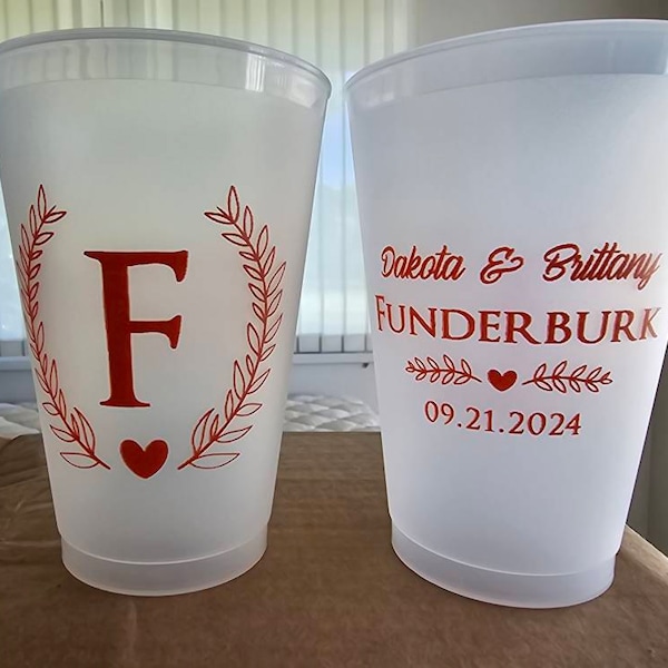 Personalized Wedding Cups Frost Flex Cups, Customizable for Couples ...