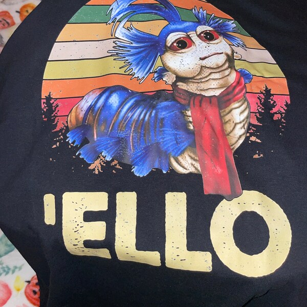 Ello Worm Labyrinth Vintage T-shirt, Labyrinth Shirt, Funny Ello Worm ...