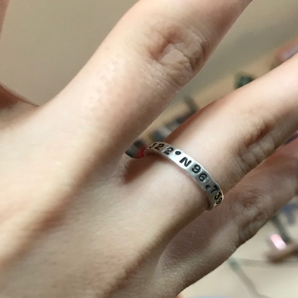 Couples Coordinate Rings, Long Distance Relationship Ring, Coordinate ...
