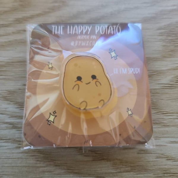 Spud the Happy Potato - 0.95" | Enamel Pin, Acrylic Pin, Lapel Pin ...
