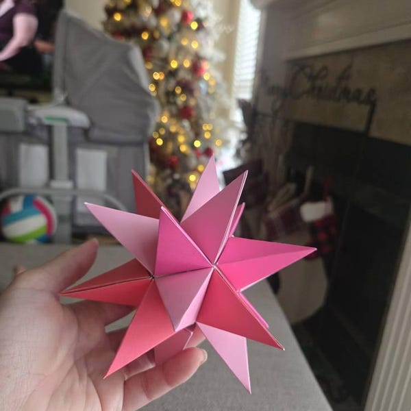 Spiked Star Papercraft PDF Pack - 3D Paper Sculpture Template With ...