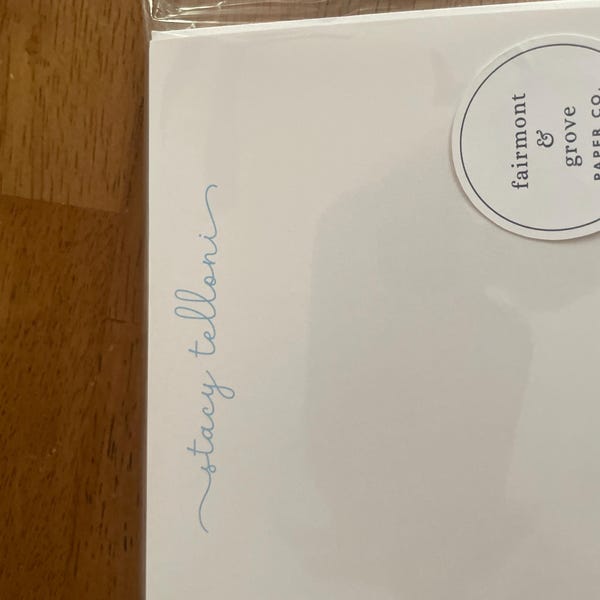 Classic Monogram and Family Name Note Card Stationary, Personalized ...