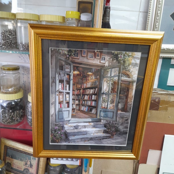 Old Vintage Book Store Poster, Book Shop Print, Book Lovers Gift ...